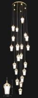 China Hotel Decoration Staircase Chandeliers Crystal Dining Room Glass Multi-Heads Staircase Chandelier for Livingroom for sale