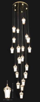 China Hotel Decoration Staircase Chandeliers Crystal Dining Room Glass Multi-Heads Staircase Chandelier for Livingroom for sale