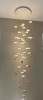 China Hotel Chandelier Luxury Rectangular Crystal Hanging Pendant Light Staircase Flower Ceiling Lamps for sale