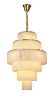 China Contemporary Round Large Spanish Marble Brass Pendant Light Living Room Hanging Lamp for sale