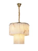 China Contemporary Round Large Spanish Marble Brass Pendant Light Living Room Hanging Lamp for sale