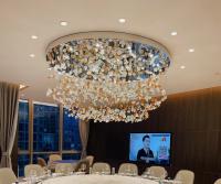 China Large Chandelier Lamp Colorful Glass Stone Light Art Style for Villa Project Hotel Lobby for sale