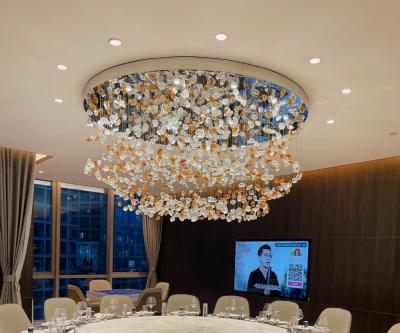 China Large Chandelier Lamp Colorful Glass Stone Light Art Style for Villa Project Hotel Lobby for sale