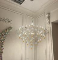 China LED Crystal Raindrop Chandelier for Hotel Lobby Large Living Room Decorative Hanging Lamp for sale
