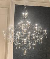 China Steel Wire Net Star LED Chandelier Luxury Starry Sky Modern Creative Glowworm Round Nordic Chandelier for sale