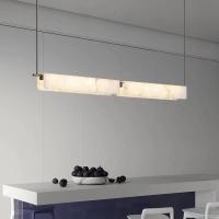 China Linear Marble Pendant Light Modern Home Decor Restaurant Chandelier Customized Luxury Alabaster Lamp for sale