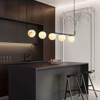 China Adjustable  Chandelier at the Bar Natural Marble Ball Meal Chandelier for Restaurant for sale