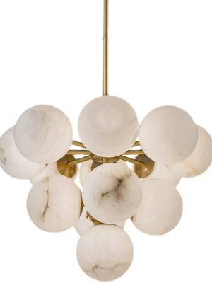 China Indoor Decoration Marble Lamp Restaurant Home Villa Luxury Led Alabaster Chandelier Light for sale