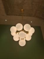 China Luminous Balloon Spanish Marble Pendant Lamp Decor Villa Living Room Magic Bean Bubble Marble Chandelier Grape Cluster for sale