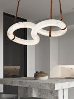 China Modern Figure Eight Shape Design Living Room Kitchen Island Dining Desktop Spanish Natural Alabaster Pendant Lights for sale