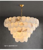 China High-End Metal Chandelier  Light Luxury Natural Marble Finish for Living Room Villa Duplex Restaurant Tea Room Hotel Lamp ﻿ for sale