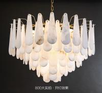 China Restaurant Home Decor Alabaster Chandelier Luminaire Modern Luxury Brass Hanging Pendant Light for sale