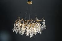 China Decoration Chandelier Duplex Living Room Leaf Branch Crystal Chandelier Round Villa Hotel Simple Atmosphere French Custom Luxury for sale