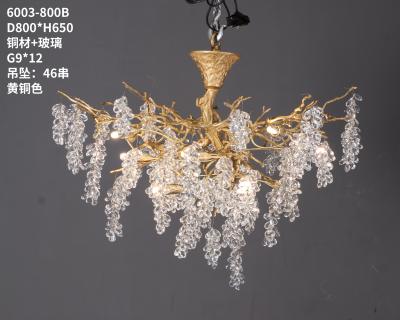 China Grape Vine Home Decoration Chandelier Homestay Hall Custom Handmade Glass Plate Modern Retro Style Branch Creative for sale