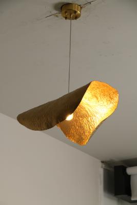 China Nordic Modern Brass Crystal Handmade Lotus Leaf Blown Glass Hanging Lighting Single Hanging Kitchen Chandelier Pendant Lights for sale