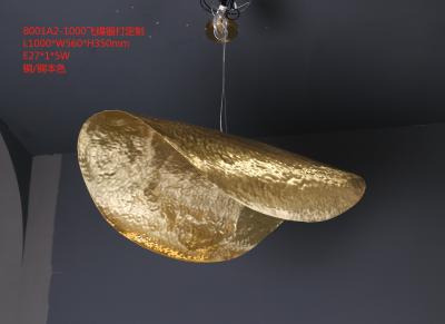 China Modern Industrial Dining Room Pendant Lamp Designer Stair Creativity Leaf Shape Decor Restaurant Hanging Brass Light for sale