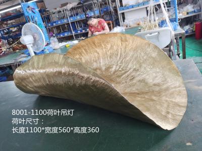 China Home Decor Modern Copper Lotus Leaf Chandelier Luxury Designer Art Light for Restaurant Clothing Store Pendant Lights for sale