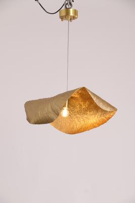 China Golden Lotus Leaf Copper Chandelier, Modern Dining Room, Living Room, Handcrafted Hammer Copper Chandelier, Living Room for sale