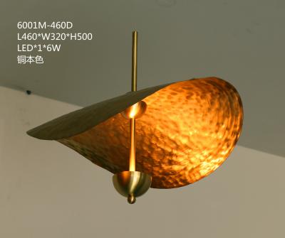 China Luxury Modern LED Chandeliers for Home Restaurant All Copper LED Pendant Lamps with Adjustable Height Brass Lotus Leaves Design for sale