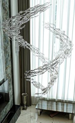China Modern Fashion Shade Project Chandeliers Glass Chandelier Light Large Hotel Banquet Hall Lighting for sale