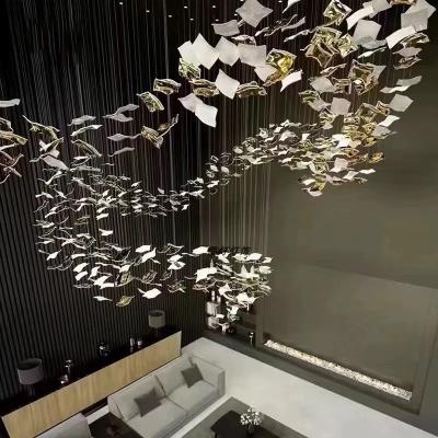 China Art Design Customize Decorative Lampshade Villa Restaurant Hotel Chandelier Square Ceramic Sheet Accessories for sale