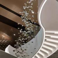 China Customized Modern Fashion Art Glass Led Chandelier Amber Clear Decorative Pendant Project Installation for sale