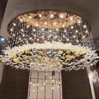 China Multi Color Chandeliers New Arrival Diy Murano Glass Pendant Chandelier Leaf Customized Chandelier for Hall Lobby Staircase for sale