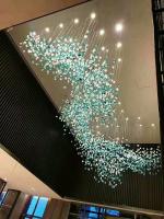 China Nordic Decorative Stained Glass Stone 3D Art Glass Hotel Chandelier Luxury Glass Chandelier for sale
