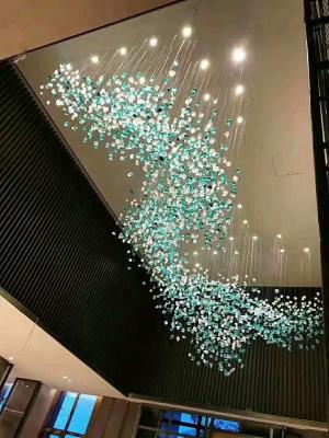 China Nordic Decorative Stained Glass Stone 3D Art Glass Hotel Chandelier Luxury Glass Chandelier for sale