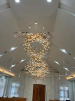 China Villa Linear LED Luminaires Lighting Decoration Home Chandelier Luxury Crystal High Ceiling Stairs Chandeliers for sale