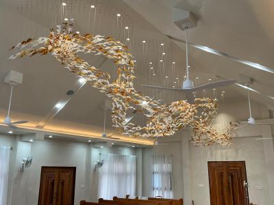 China Hanging Crystal Modern Lamp Ceiling Deco West Art Drop Light Stained Lights Lighting Elm Fixtures Glass Pendant for sale