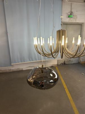 China Modern Gold Metal LED K9 Luxury Crystal Chandelier Large Round Pendant Light for Hotel Bedroom Living Room with E12 Base for sale