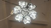 China Modern Classic Simple White LED Light Flower Shape Metal Frame Hanging Crystal Chandelier for Wedding Hall Decor Ceiling Grid for sale