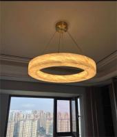 China Switch Control  Pendant Chandelier Lights  Alabaster Brass Pendant Hanging Light for sale
