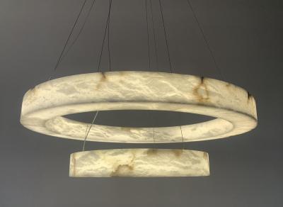 China Villa  Resort Pendant Light  Modern Alabaster Brass Chandelier for sale