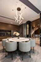 China Nordic Modern LED Pendant Light Home Indoor Bedroom Background Ceiling Lamp Long Tube Crystal Glass Hanging Chandelier for sale