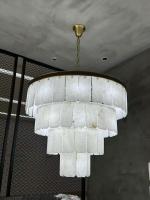 China Zhongshan High Quality Modern Round Alabaster Balloon Dinning Plaster Chandelier New Designer Long Marble Lights for Home for sale