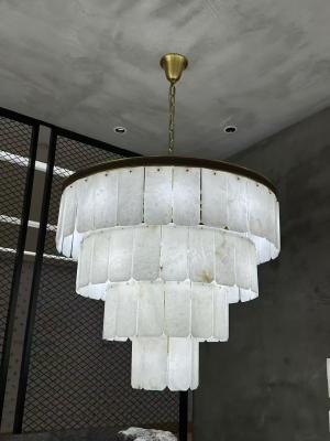 China Zhongshan High Quality Modern Round Alabaster Balloon Dinning Plaster Chandelier New Designer Long Marble Lights for Home for sale