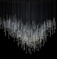 China Luxury Wholesale Project Chandeliers Big Size Teardrop Clear Transparent Glass Pendant Light for Hotel Lobby Villa Restaurant for sale
