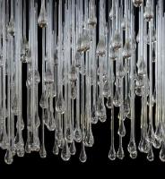 China Luxury Wholesale Project Chandeliers Big Size Teardrop Clear Transparent Glass Pendant Light for Hotel Lobby Villa Restaurant for sale
