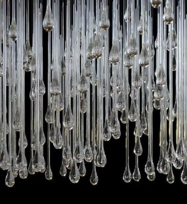 China Luxury Wholesale Project Chandeliers Big Size Teardrop Clear Transparent Glass Pendant Light for Hotel Lobby Villa Restaurant for sale