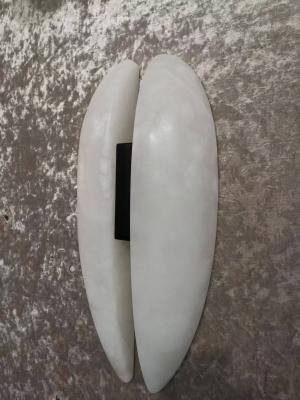 China Natural Alabaster Stone Polished Gold Brass Dome Shape Pendant Lamp for Kitchen Island Hanging Light for sale