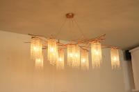 China Art Deco Round Ring Crystal Pendant Chandelier Gold Finish Circular Luxury Ceiling Suspension Light for sale
