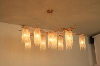 China Art Deco Round Ring Crystal Pendant Chandelier Gold Finish Circular Luxury Ceiling Suspension Light for sale