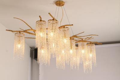 China Luxury Clear Crystal Pendant Chandelier Grand Multi-Tier Hotel Lobby Centerpiece Ceiling Suspension Lighting for sale