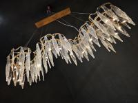 China Art Deco Gold Electroplated Crystal Pendant Chandelier Luxury Deluxe Banquet Hall VIP Lounge Ceiling Light for sale