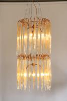 China Clear Crystal Pendant Chandelier Lighting Luxury Banquet Hall Wedding Venue Large Ceiling Suspension Fixture for sale