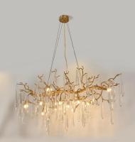 China K9 Clear Crystal Pendant Chandelier Light Luxury Villa Staircase Grand Foyer High Ceiling Suspension Lighting for sale