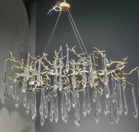 China Luxury Clear Crystal Drop Pendant Chandelier Light Hotel Lobby Banquet VIP Lounge Ceiling Decorative Lighting for sale