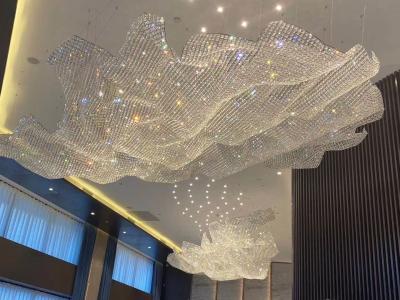 China Tailor Made Modern European Crystal Ribbon Spiral Chandelier Banquet Art Decoration Light Fixture for sale